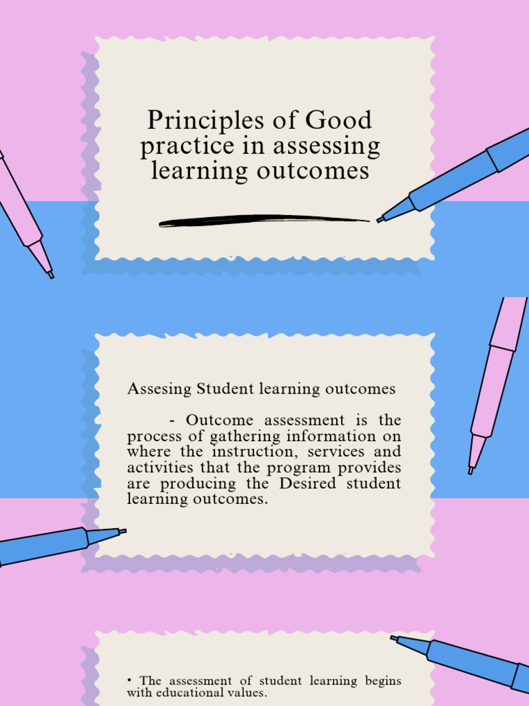 4.1. Principles of Good Practice in Assessing Learning Outcomes | PDF