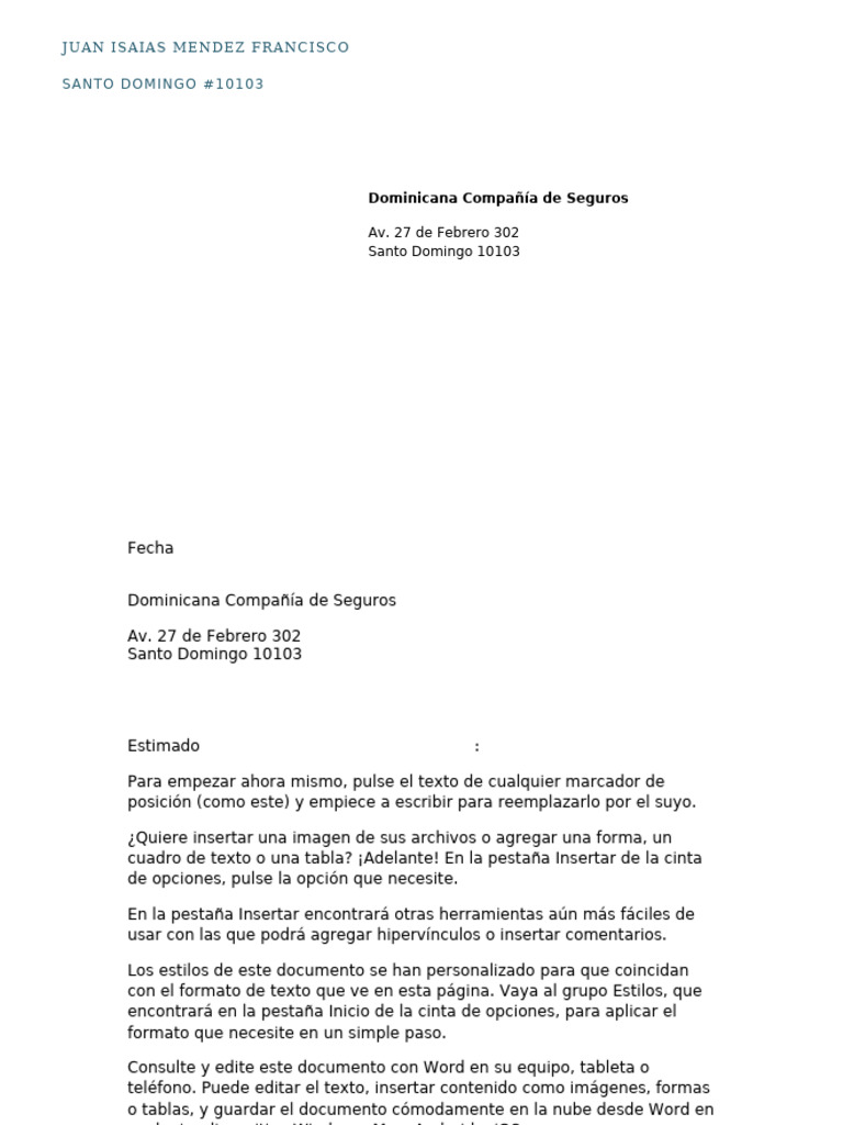 Carta de Juan Isaias Mendez | PDF