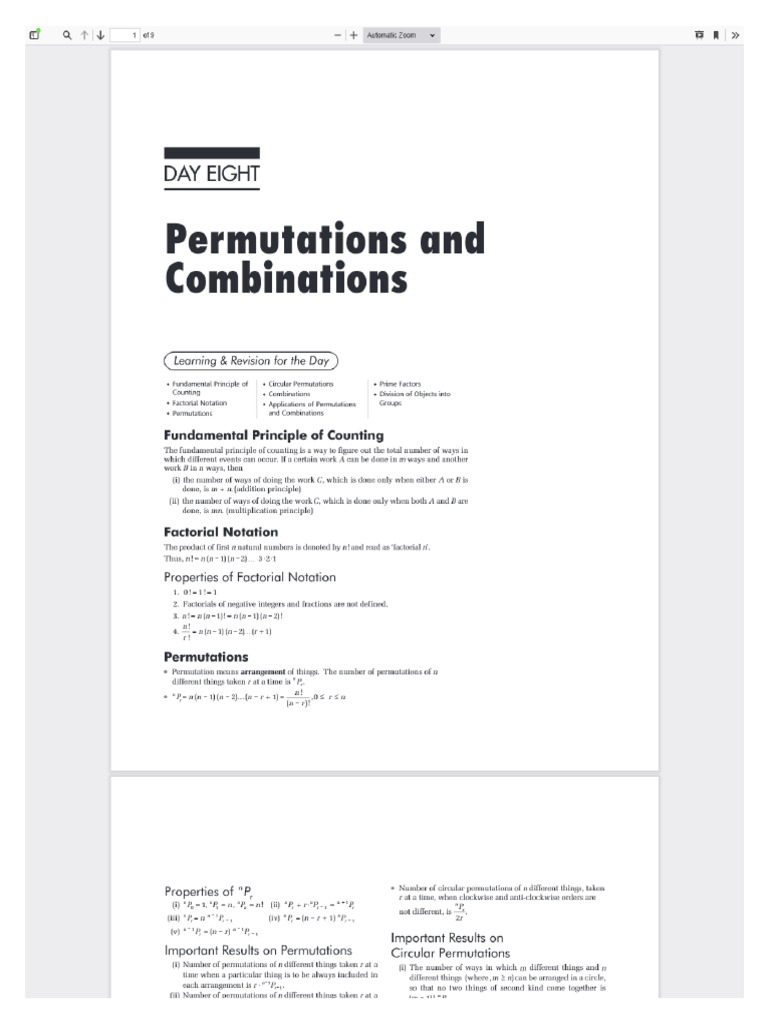 8 Maths - Prime Factors Permutation Combination | PDF
