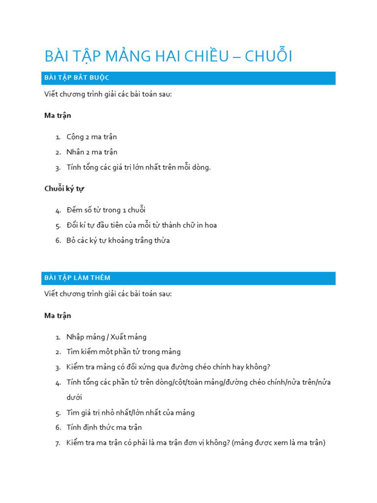 Baitap Mang 2D Chuoi | PDF