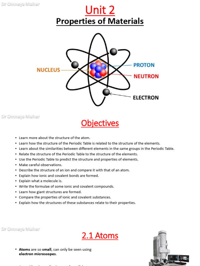 Unit 2 - Properties of MaterialsV4N3f | PDF | Ion | Chemical Compounds