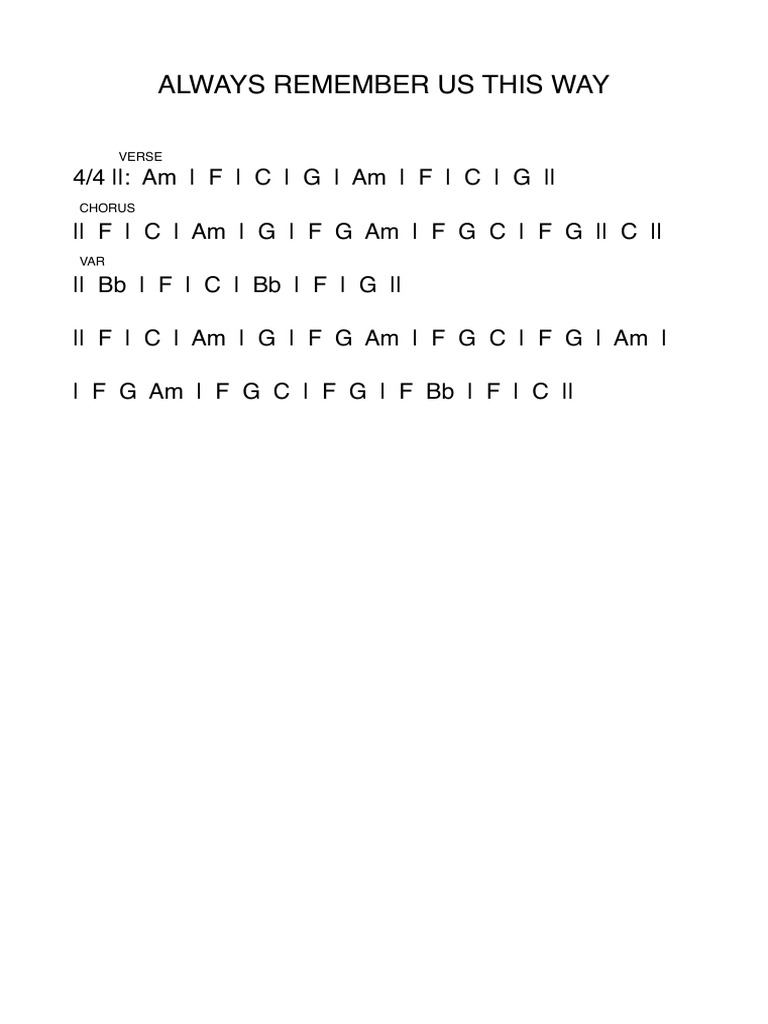 Always Remeber Us This Way | PDF