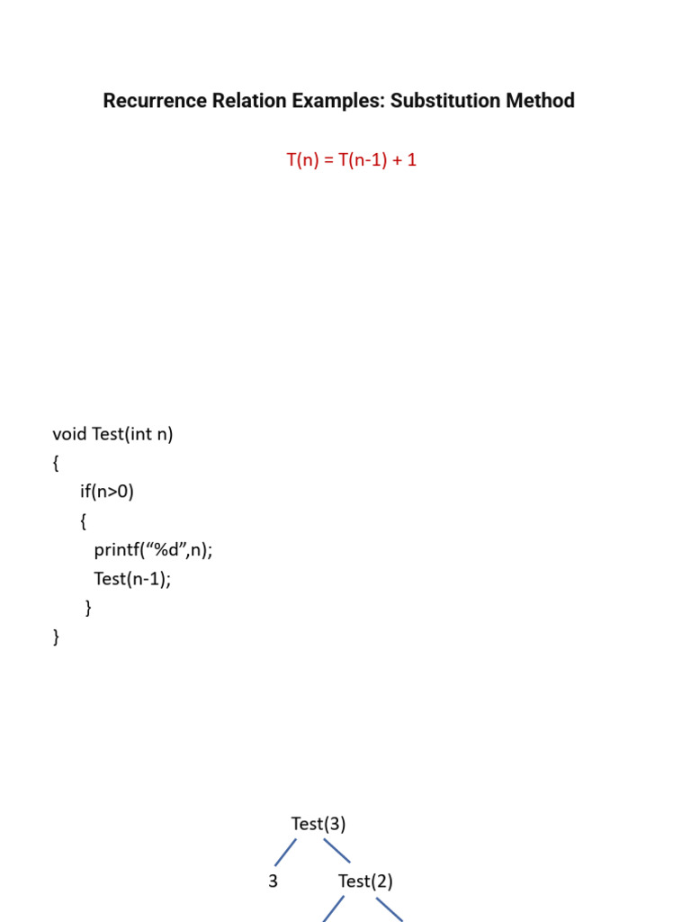 Recurrence Relation Examples 1 (2) | PDF | Computer Programming | Algorithms
