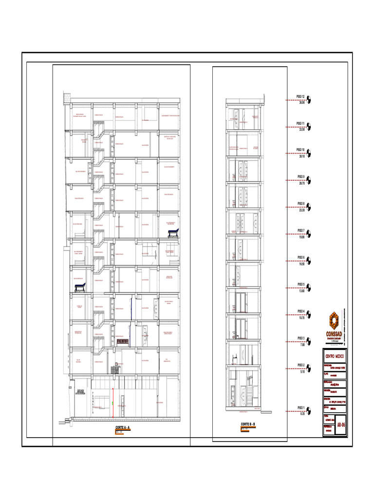 Corte y Elevacion Arq2 | PDF