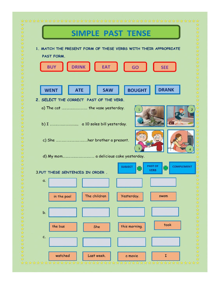 9th. Simple Past. Homework-1 | PDF
