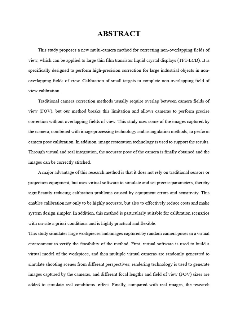 Calibration Methods For Non-Overlapping Multi-Camera | PDF