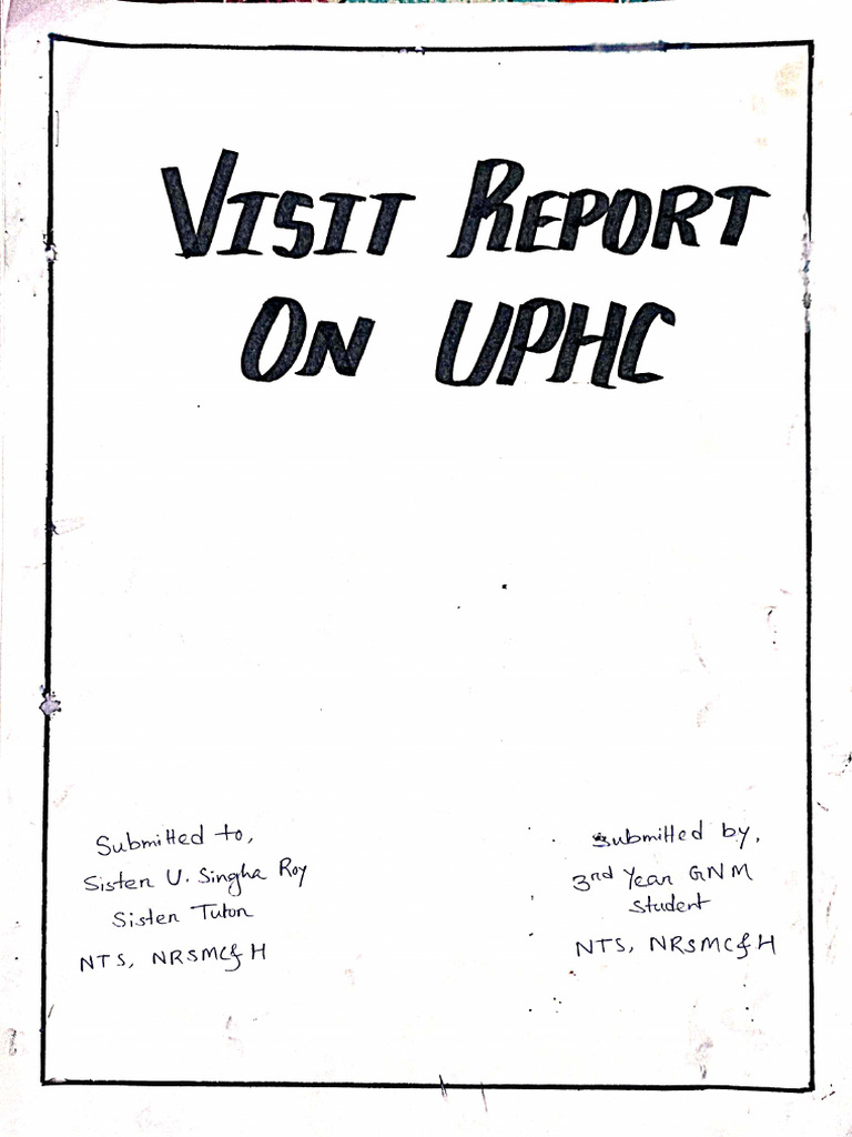 Visit Report On UPHC | PDF