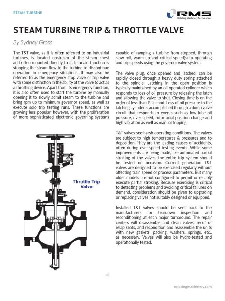 Steam Turbine Trip & Throttle Valve Guide | PDF | Valve | Turbine