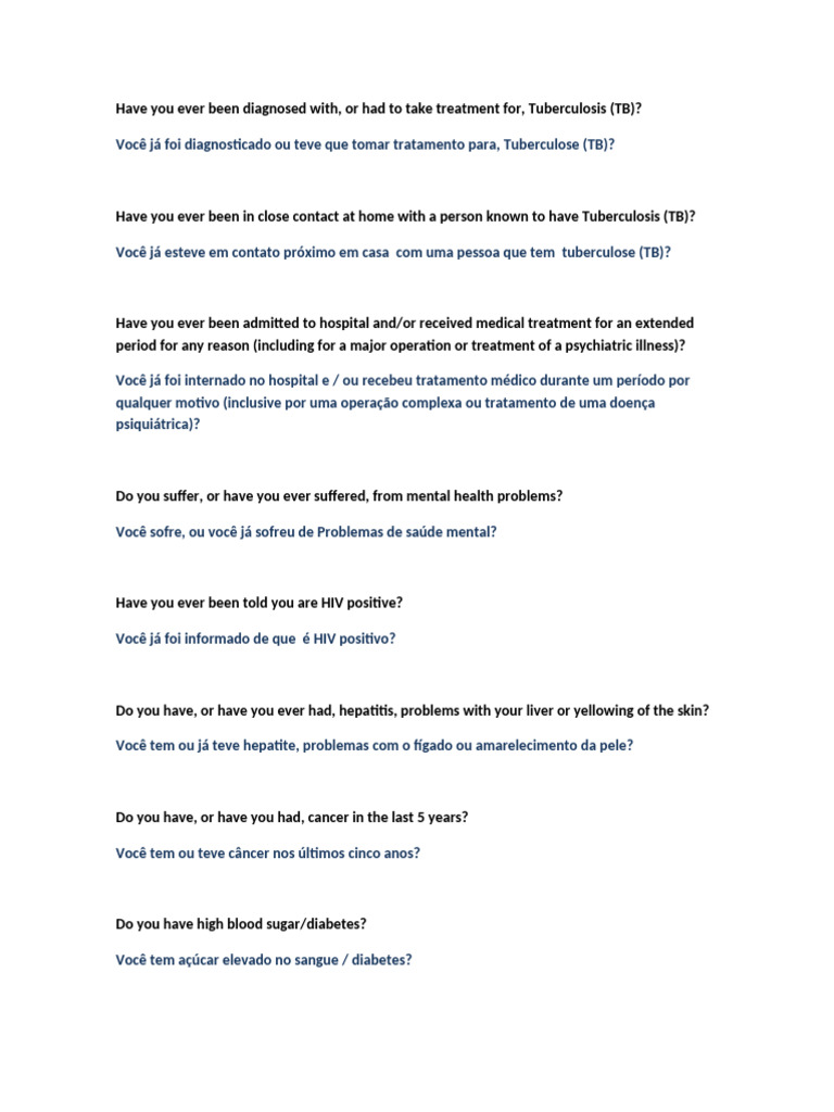 EasySpeak Medical Questions | PDF