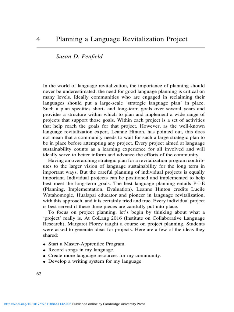 Planning A Language Revitalization Project | PDF | Evaluation | Human ...