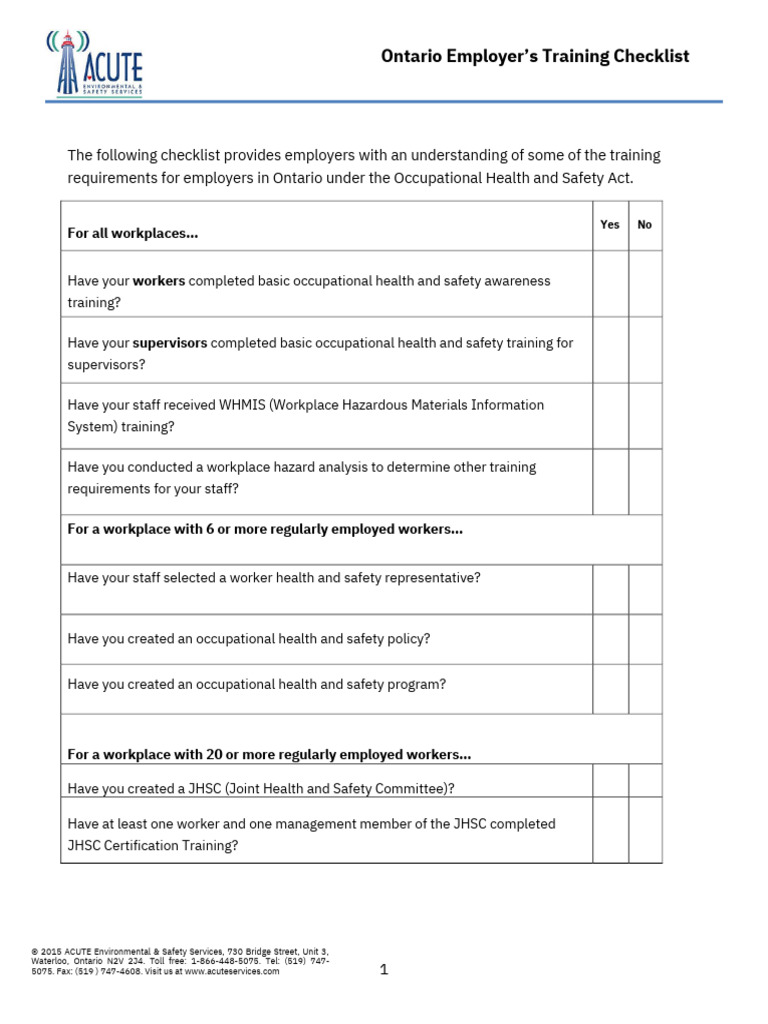 Required Training and Postings | PDF | Occupational Safety And Health ...