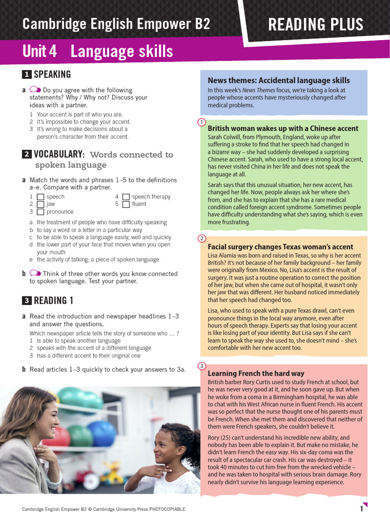 Cambridge English Empower Empower B2 Reading Plus U04 Worksheet | PDF ...