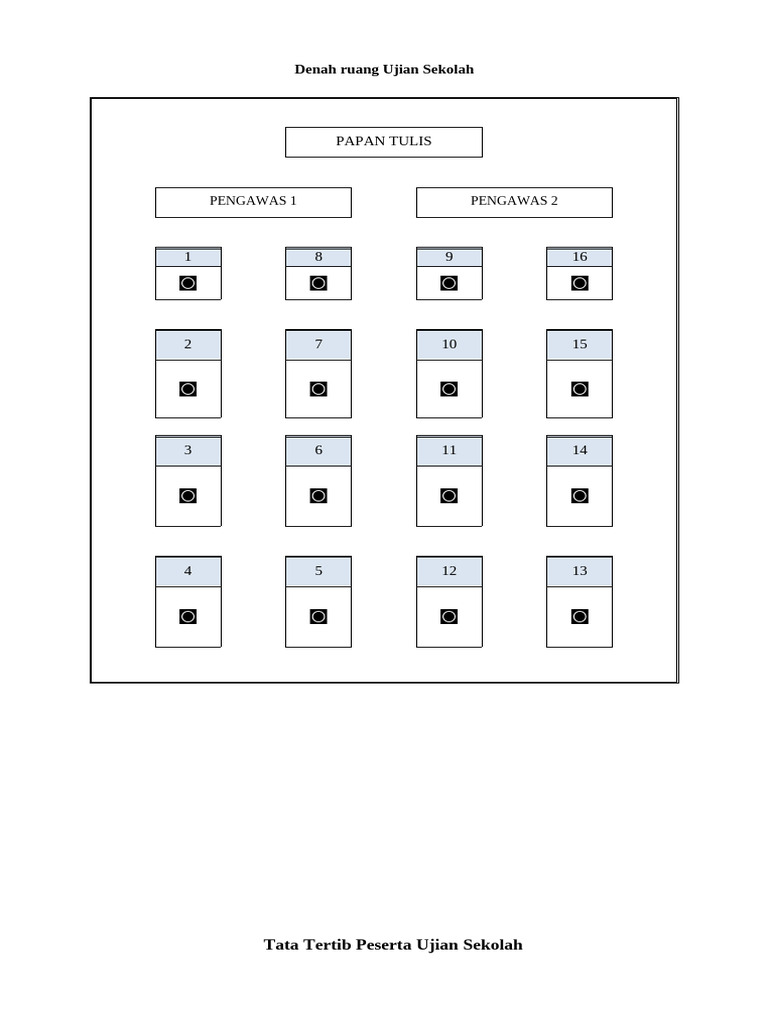 Denah Ruang Ujian Sekolah TATA TERTIB | PDF