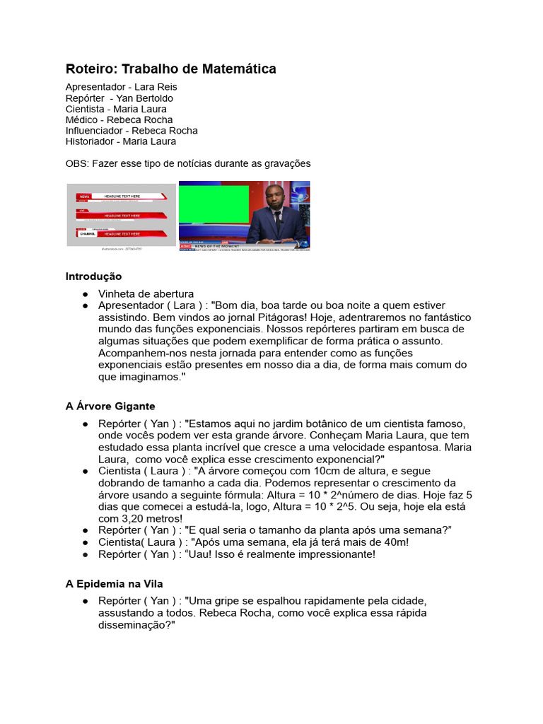 Roteiro Trabalho de Matemática | PDF | Xadrez | Árvores