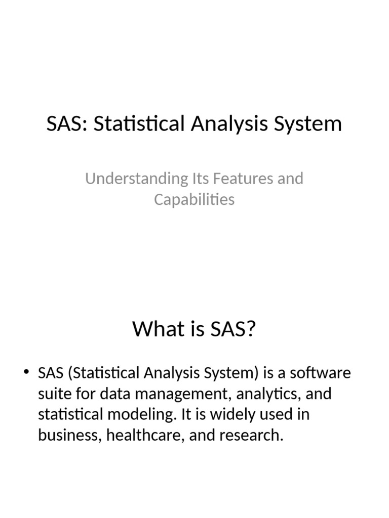 SAS: Features and Applications Overview | PDF