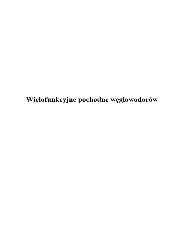 Wielofunkcyjne Pochodne Węglowodorów, 2 | PDF