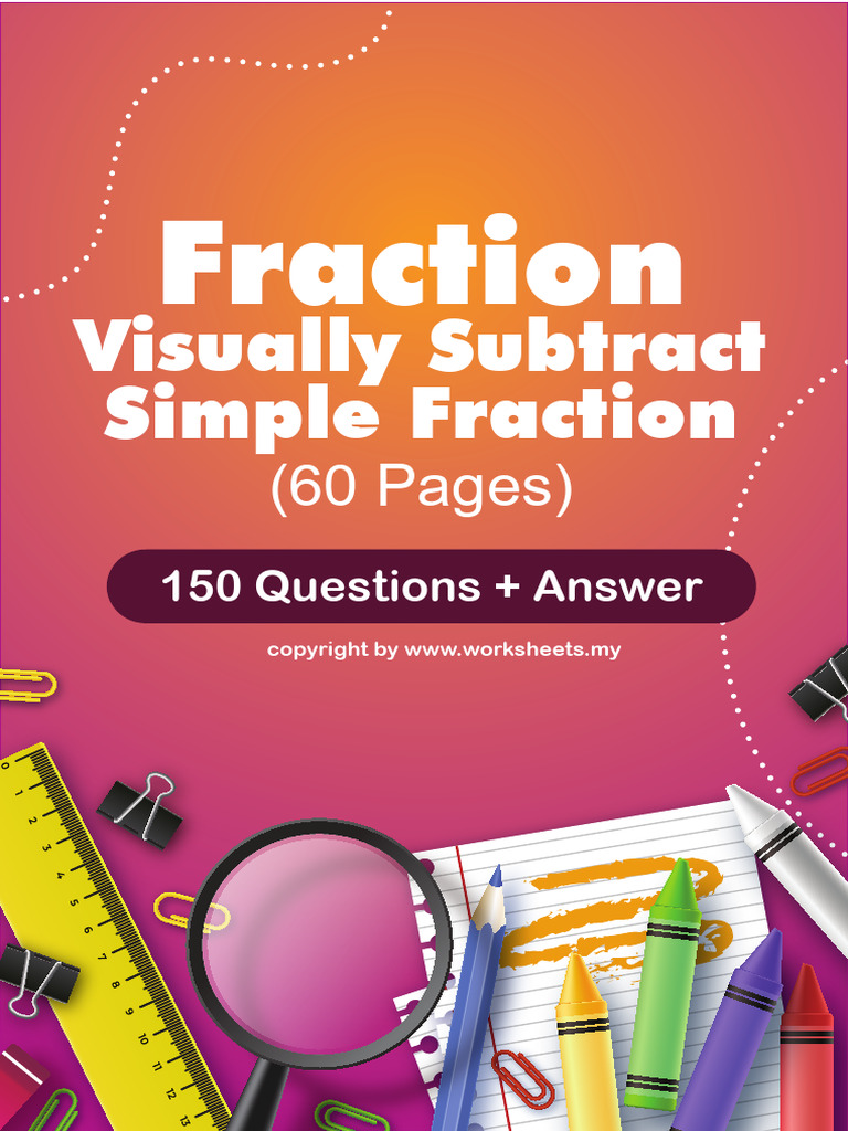 Fractions Subtracting Simple Visual (150QA) Watermark | PDF ...