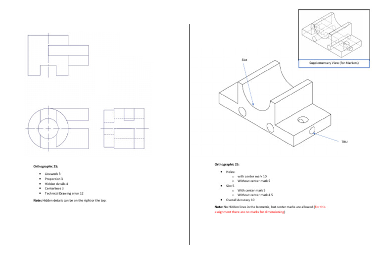 Orthographic Drawing Evaluation Criteria | PDF