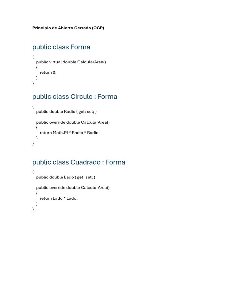 Principio de Abierto Cerrado (OCP) | PDF