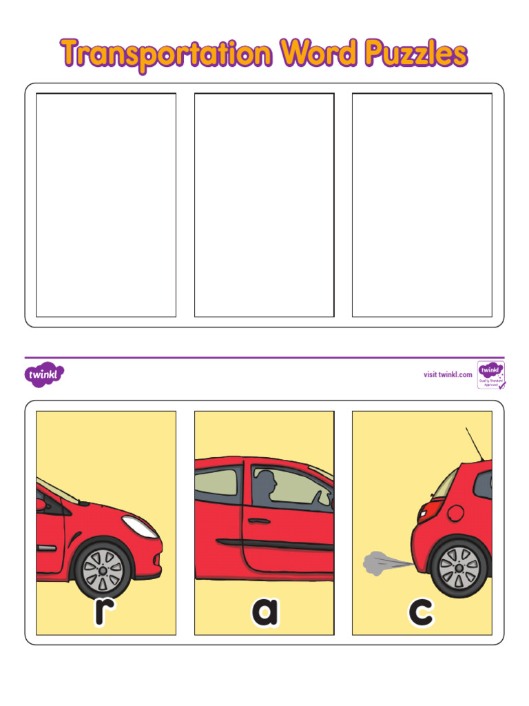 Color Transportation Word Puzzles | PDF