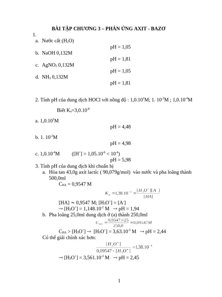 Giai BT 4 Axit-Bz | PDF