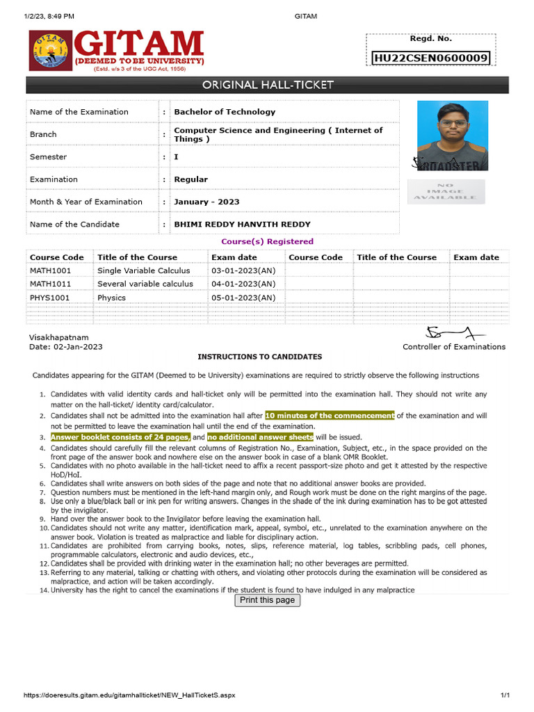 GITAM | PDF