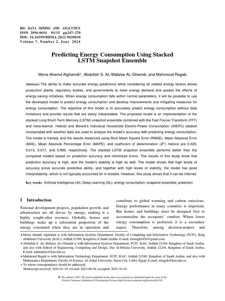 Predicting Energy Consumption Using Stacked LSTM Snapshot Ensemble | PDF | Machine Learning ...