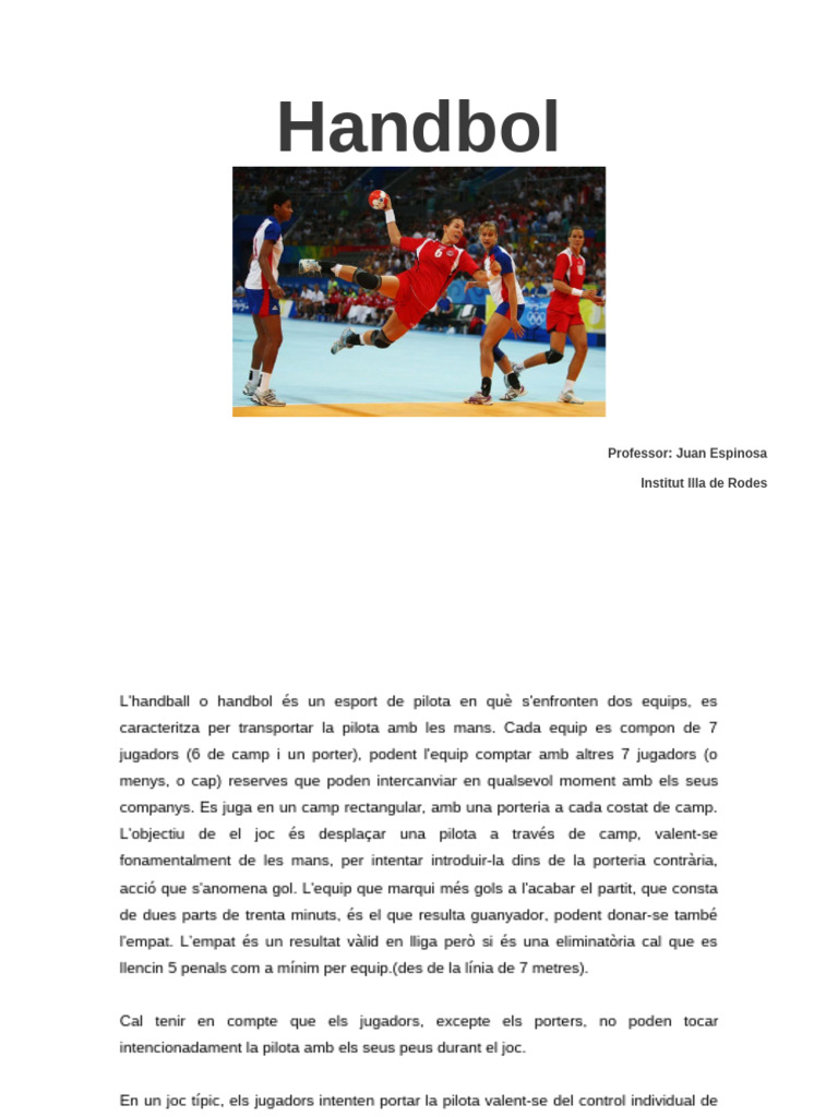 Teoria Handbol | PDF