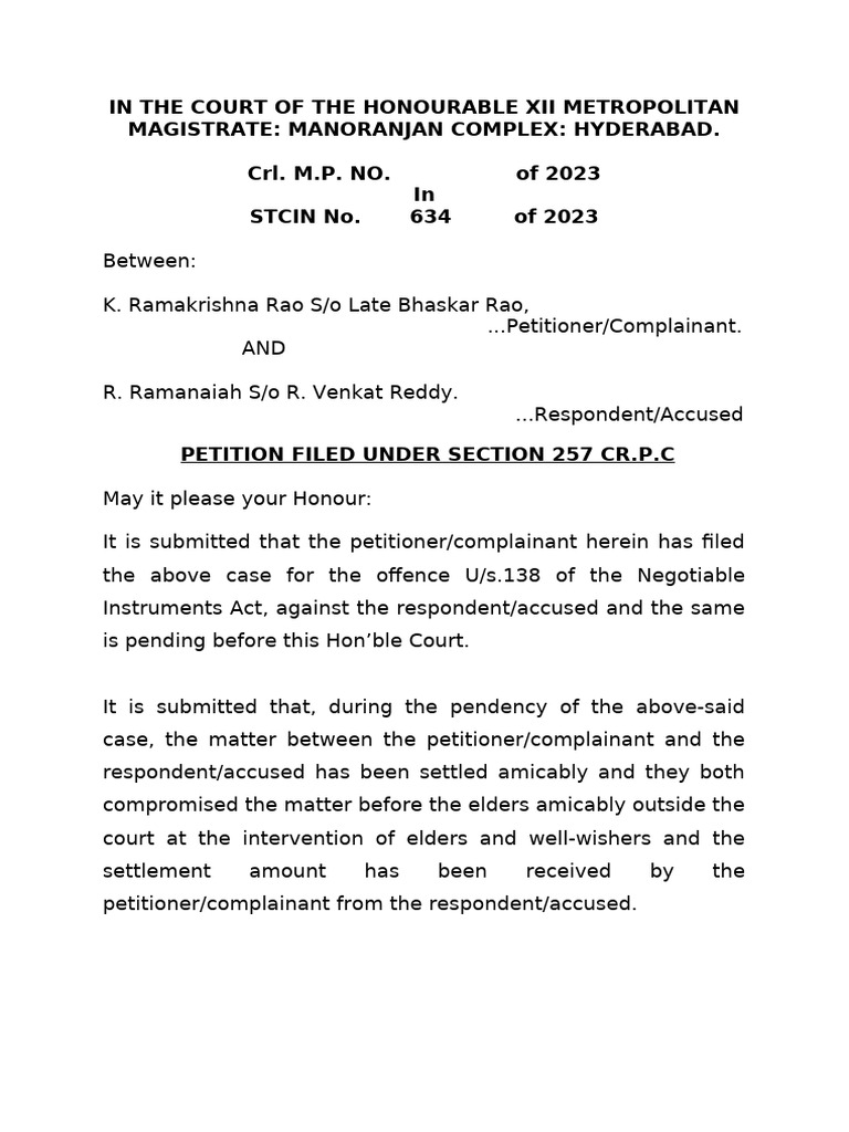 petition-under-257-cr.p.c | PDF