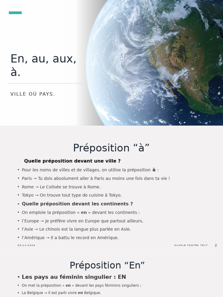 En, Au, Aux, Á | PDF | Langues en Europe | Langues
