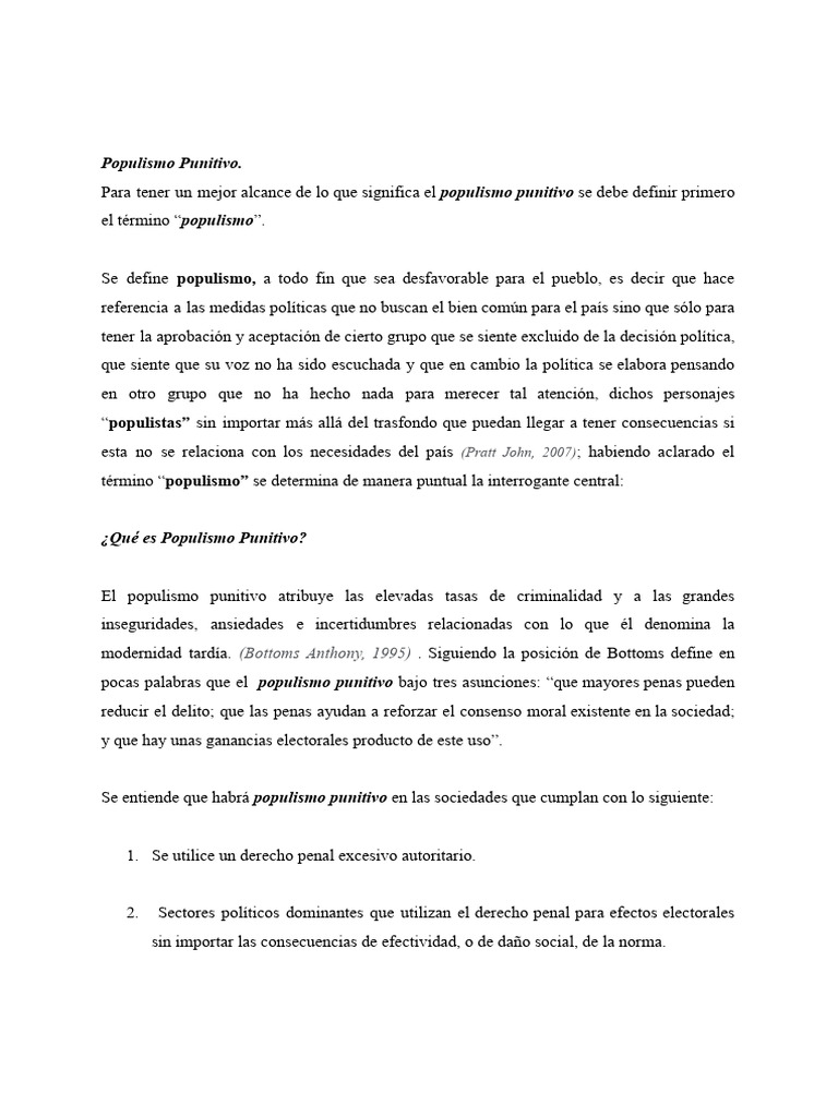 Populismo Punitivo | PDF | Prisión | Populismo