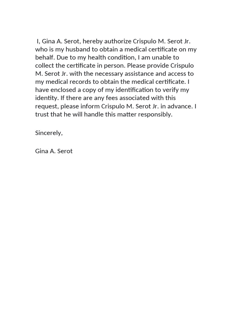 Authorization Leeter | PDF