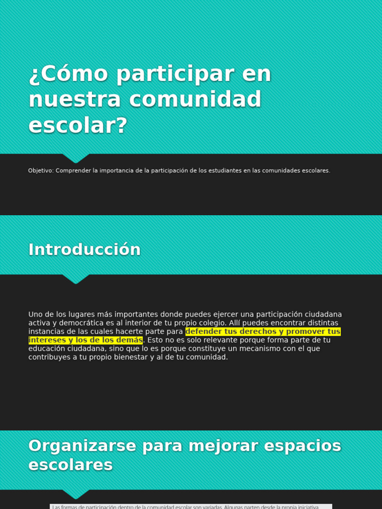 12 Cómo Participar en Nuestra Comunidad Escolar | PDF