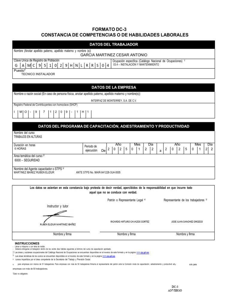 Dc3 2025 Interfaz de Mty | PDF
