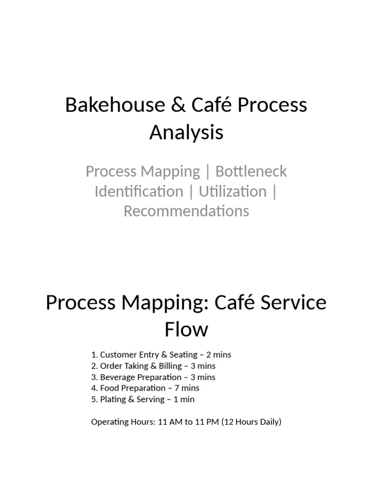 Bakehouse Cafe Process Analysis Pdf