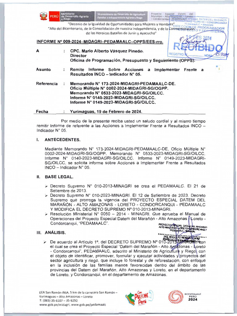 Informe #009-2024-Informe Inco (Indice de Corrupción e Inconducta Funcional) | PDF