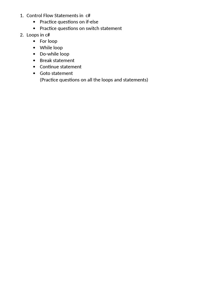 Control Flow Statements in C | PDF