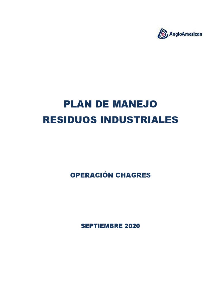 Plan de Manejo Residuos Industriales 2020 | PDF | Cobre | Residuos