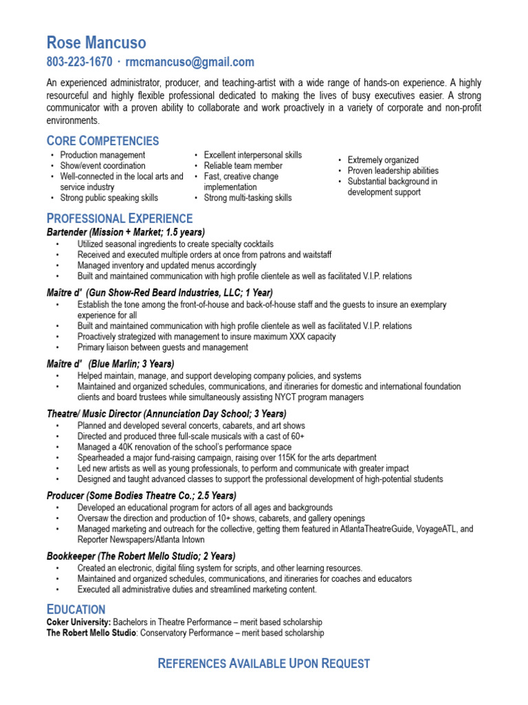 Rose Administrative Resume | PDF