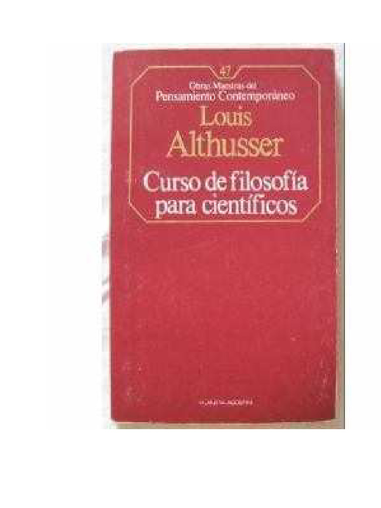 Althusser-L.-Curso-de-filosof-a-para-cient-ficos-primera Parte | PDF | Ideologías | Proposición