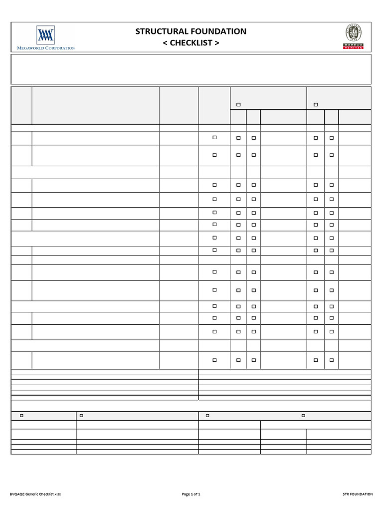FOUNDATION - Checklist | PDF