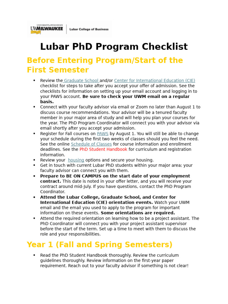 CHECKLIST For Doctoral Students Revised SS Comments | PDF | Thesis | Doctor Of Philosophy