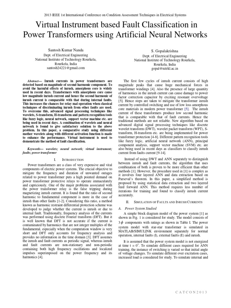 Virtual Instrument Based Fault Classific | PDF | Wavelet | Discrete Fourier Transform