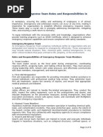 ERT Roles and Responsibilities Overview | PDF | Firefighting | First Aid