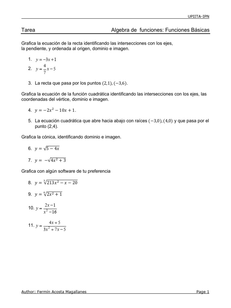 Tarea Funciones Ing | PDF