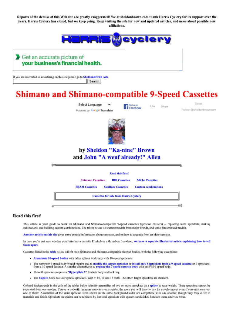 Shimano Cassette Combos | PDF