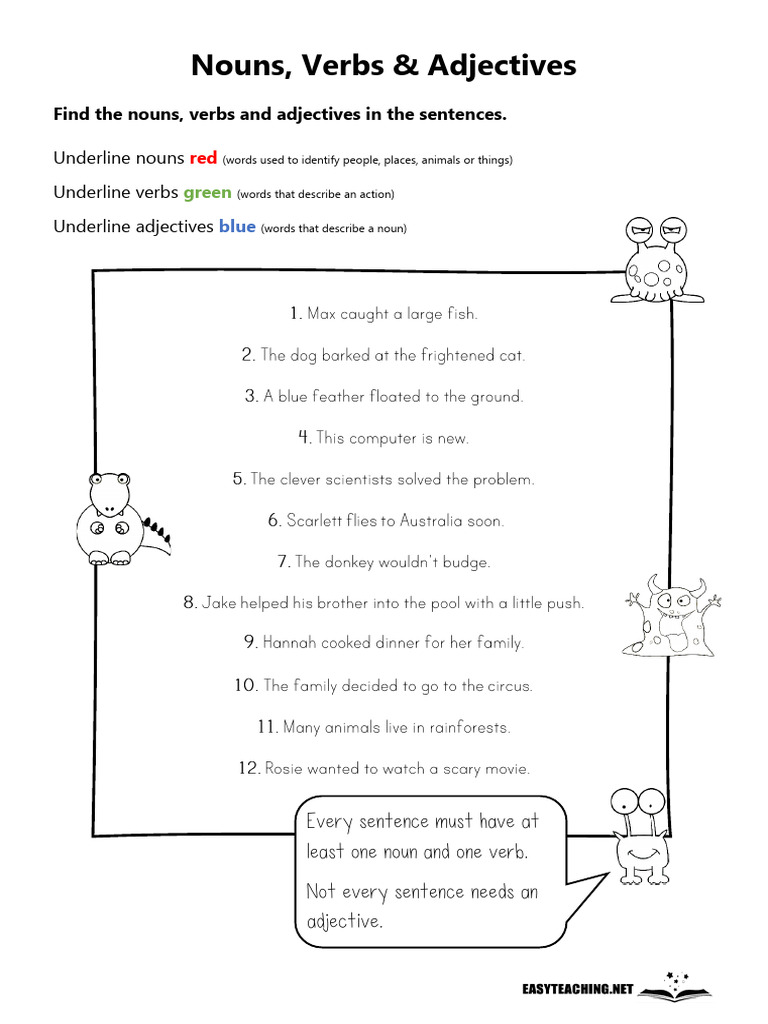 nounsverbsadjectivesfind1 | PDF