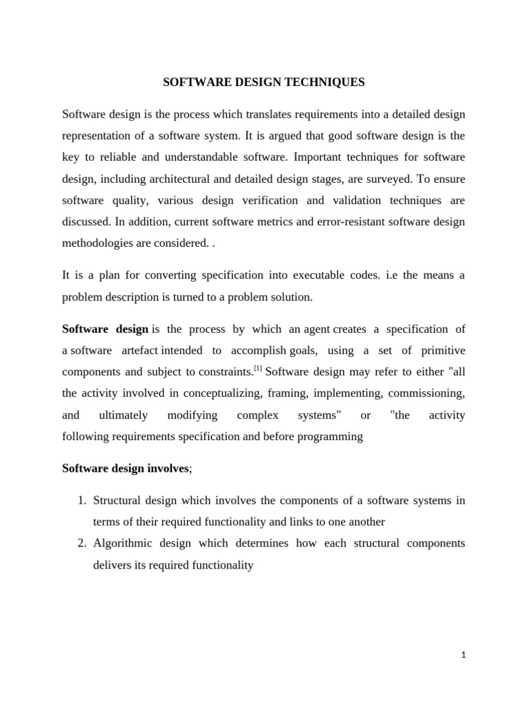 Software Design Tecniquesass | PDF | Software Development Process ...