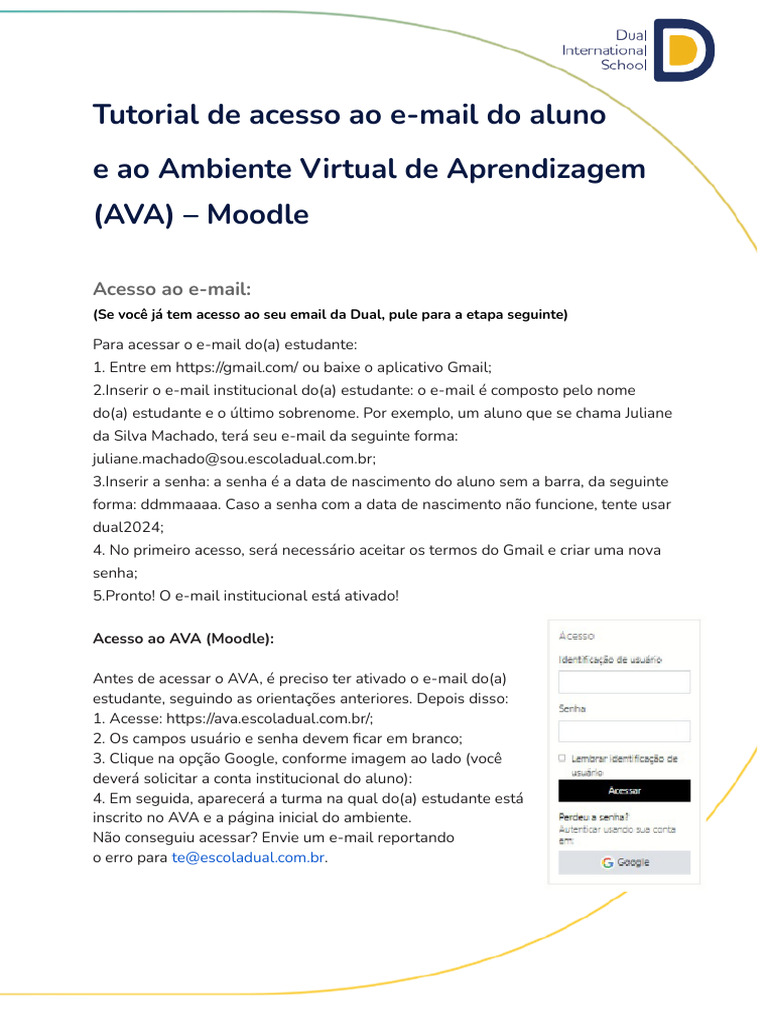 Primeiros Passos para Acesso Ao AVA | PDF