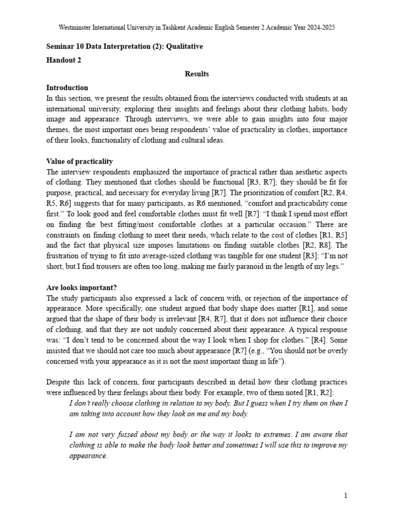 Handout 2 - Sample Results | PDF | Behavioural Sciences